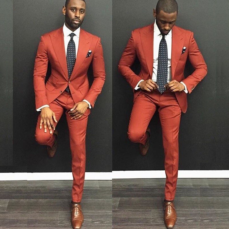 Orange Fall Wedding Tuxedos For Groom