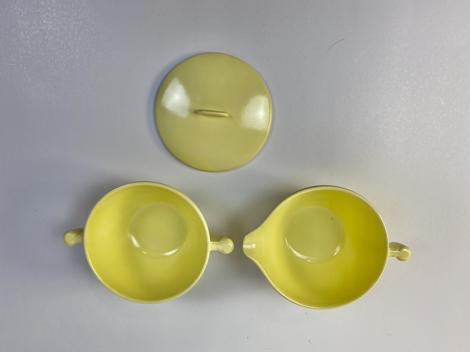 Vintage Spaulding Ware Melamine Yellow Creamer And Sugar Bowl Made In ...