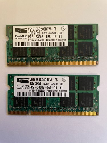 HP PRESARIO V6500 LAPTOP (TWO) 1GB DDR2 RAM STICKS HP:449929-001 7F0794 ...