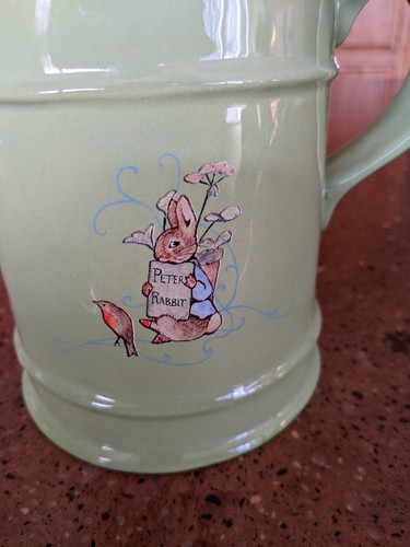 1999 Peter Rabbit Beatrix Potter Tela flora Watering Can Vase Planter ...