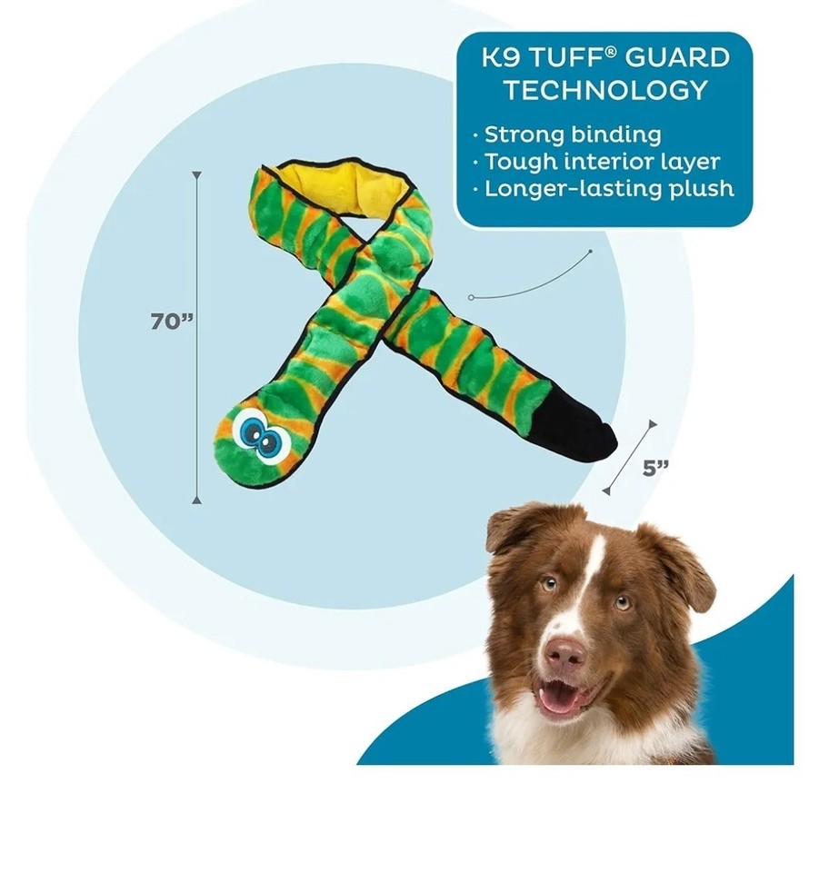 Outward Hound 70" Long Snake Dog Toy w/12X Big Squeakers, Durable,K-9 ...