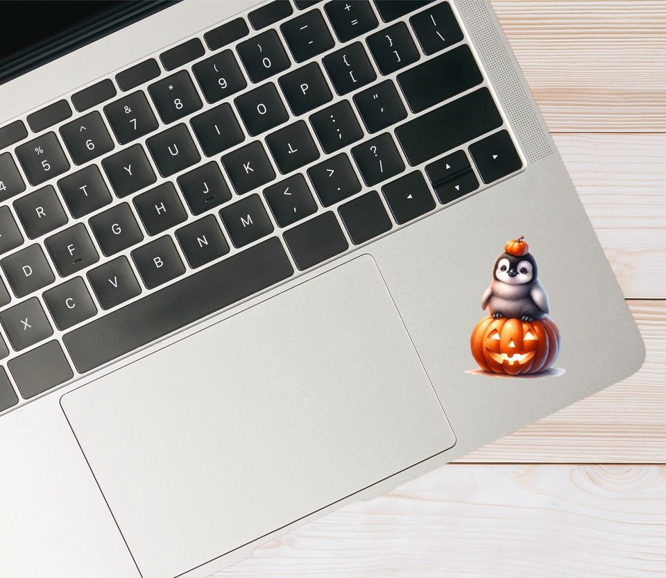 Halloween Pumpkin Penguin UV DTF Sticker - Glass Laptop Tumbler Wall ...