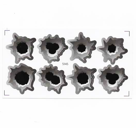 Bullet Hole Stickers (8x) Waterproof vinyl decals Gun Shot / Bullet ...