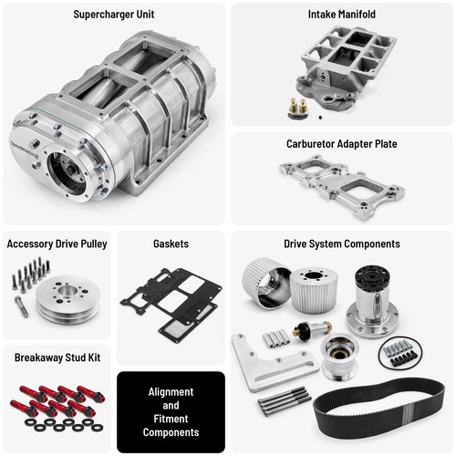 Chevy SBC 350 Complete 6-71 Roots Supercharger Blower Kit | eBay
