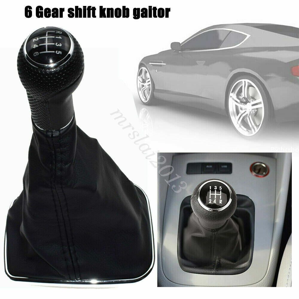 6 Speed Gear Shift Knob Gaitor Boot Manual Black For VW GOLF 6 MK5 MK6 ...