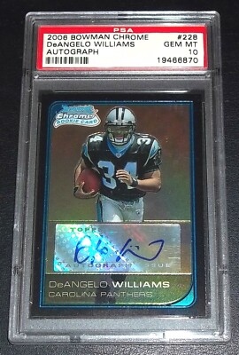 (#184/199) PSA 10 Rc Deangelo Williams Auto 2006 Bowman Chrome Rookie ...