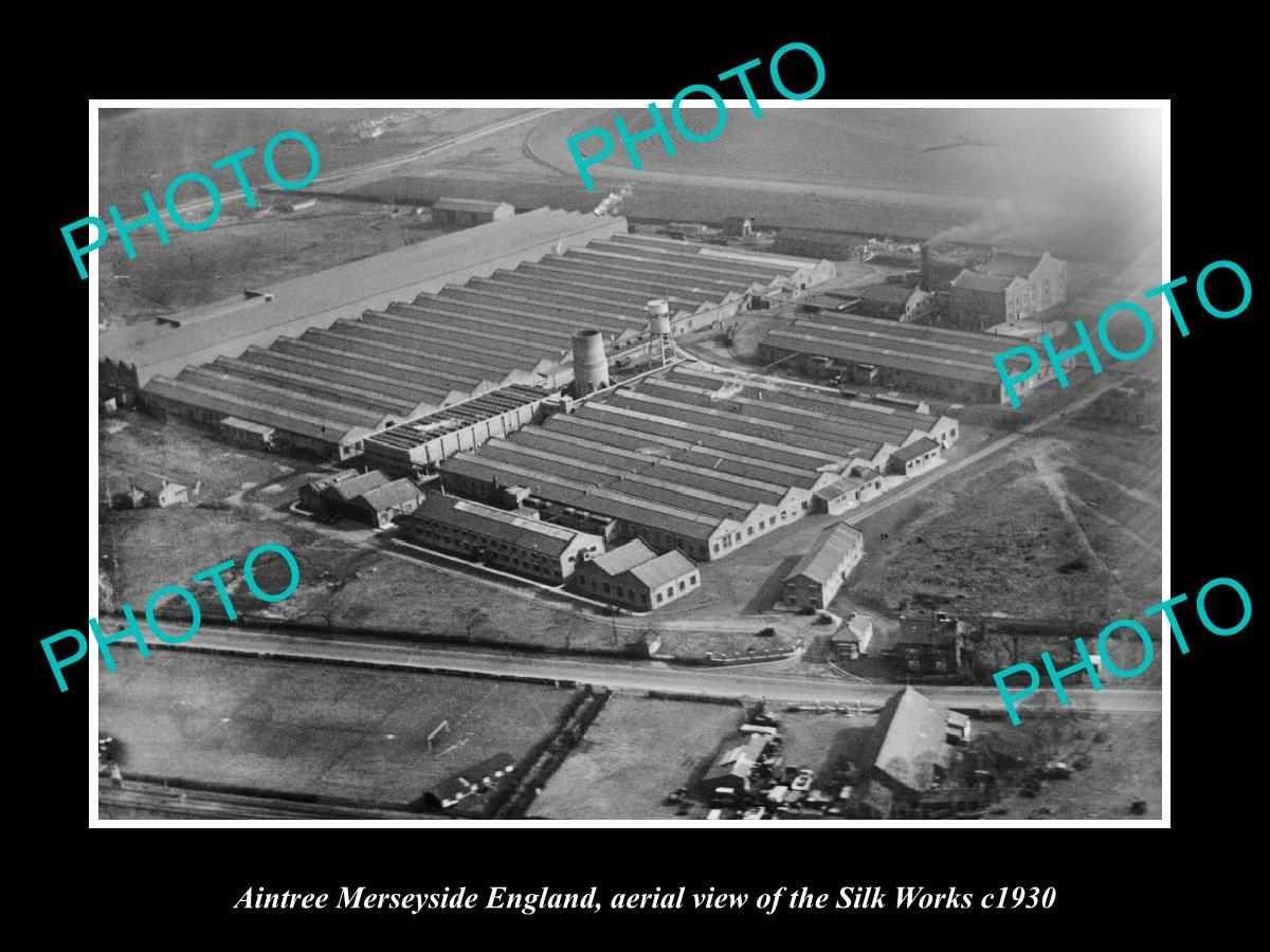 OLD 8x6 HISTORIC PHOTO AINTREE MERSEYSIDE ENGLAND AERIAL VIEW SILK ...