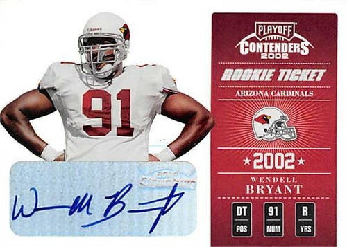 Wendell Bryant autographed Football Card 2002 Playoff Contenders #177 ...