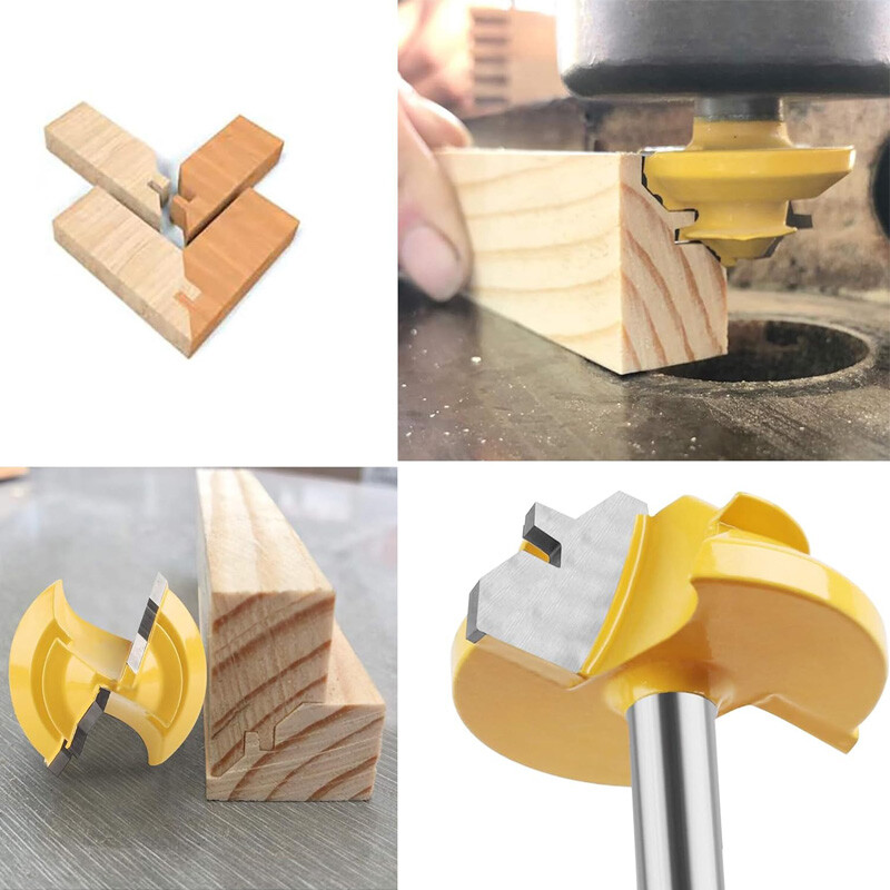3Pcs 45 Degree Lock Miter Joint Router Bit Set 1/4 Inch Shank ...