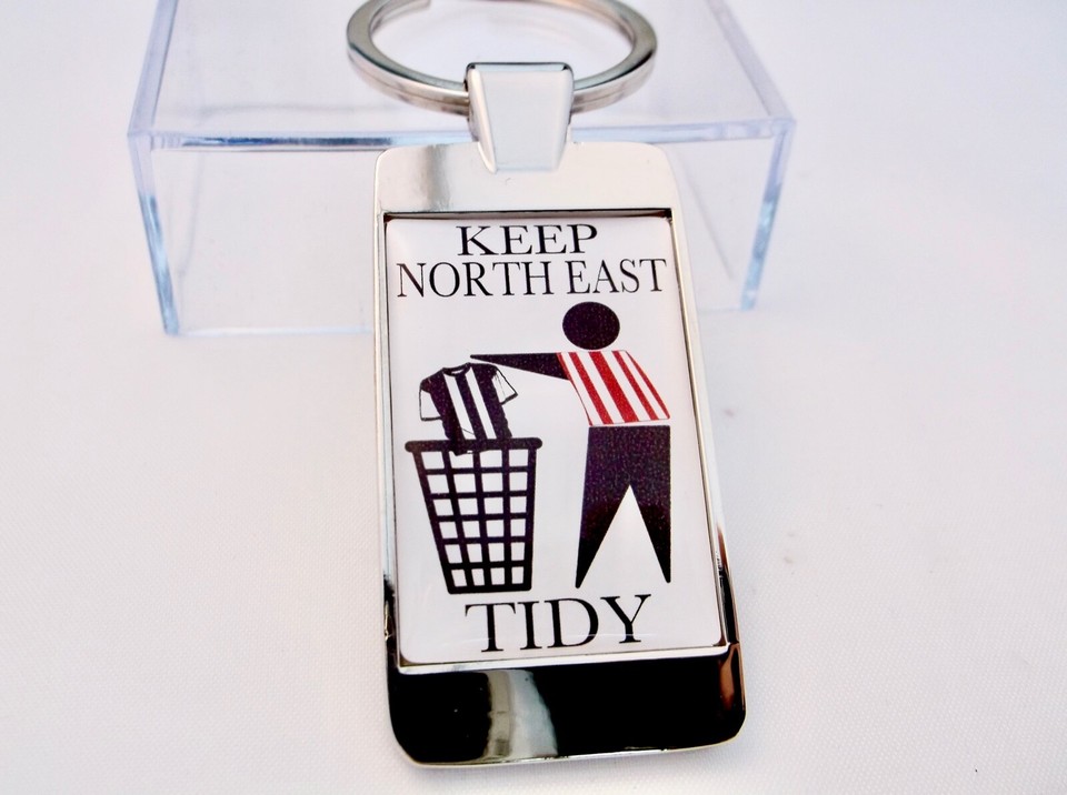 SUNDERLAND SUPPORTERS KEEP YOUR AREA TIDY BADGE KEYRING KEY FOB CHAIN ...