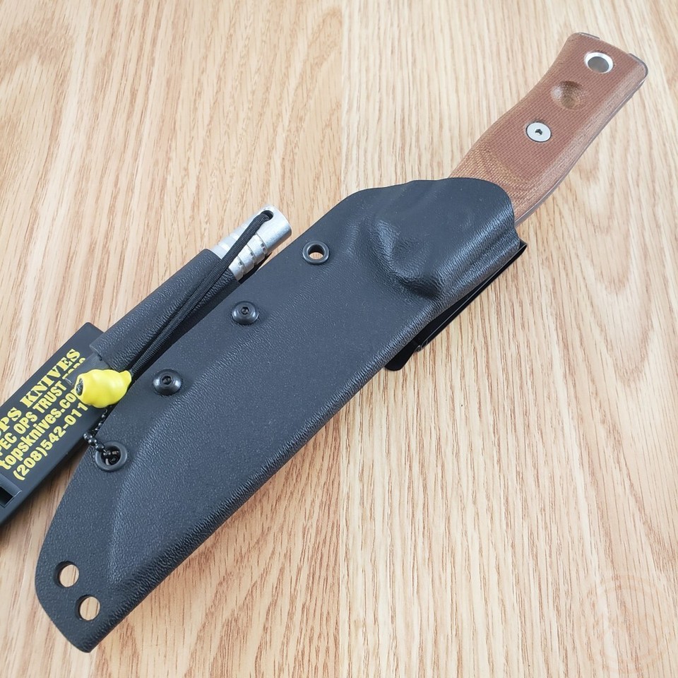 TOPS Fieldcraft BOB Hunter Fixed Knife 4.75" 1095HC Steel Blade Micarta ...