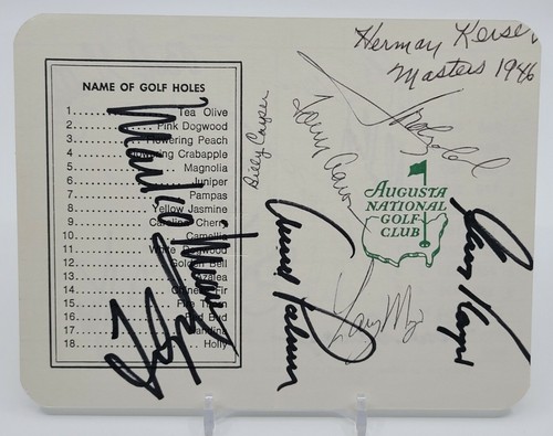 PGA MASTERS GREATS SCORECARD AUTOGRAPHED SIGNED x17 GUARANTEED REAL SEE ...