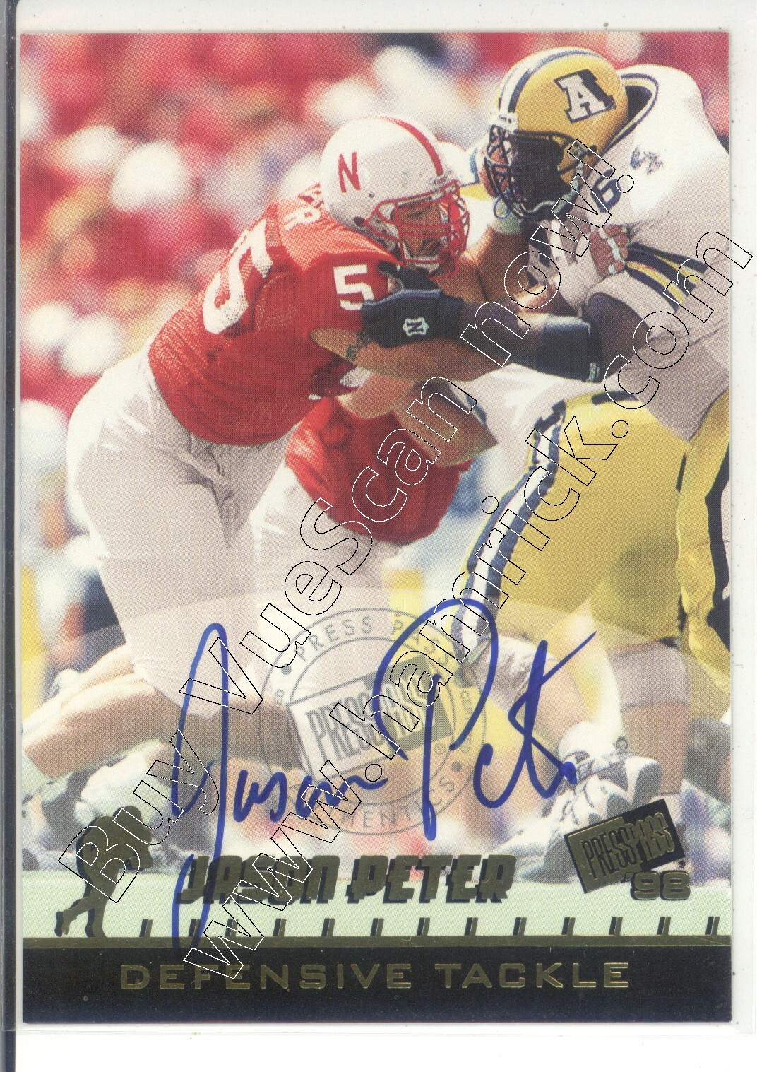 jason peter rookie rc draft auto autograph nebraska huskers cornhuskers ...
