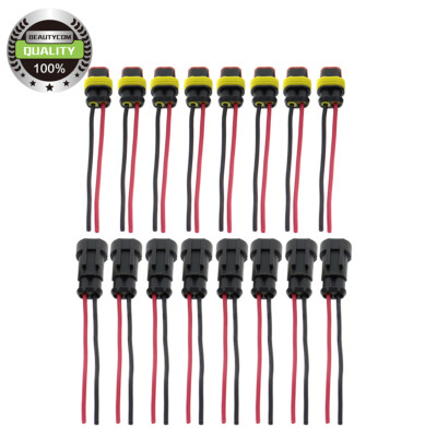 8 Waterproof Electrical Wire Connector Plug 2 pin Marine Scooter Boat ...