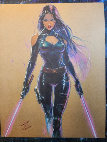 Psylocke Original Comic Art Signed 8.5x11 COA Included | eBay