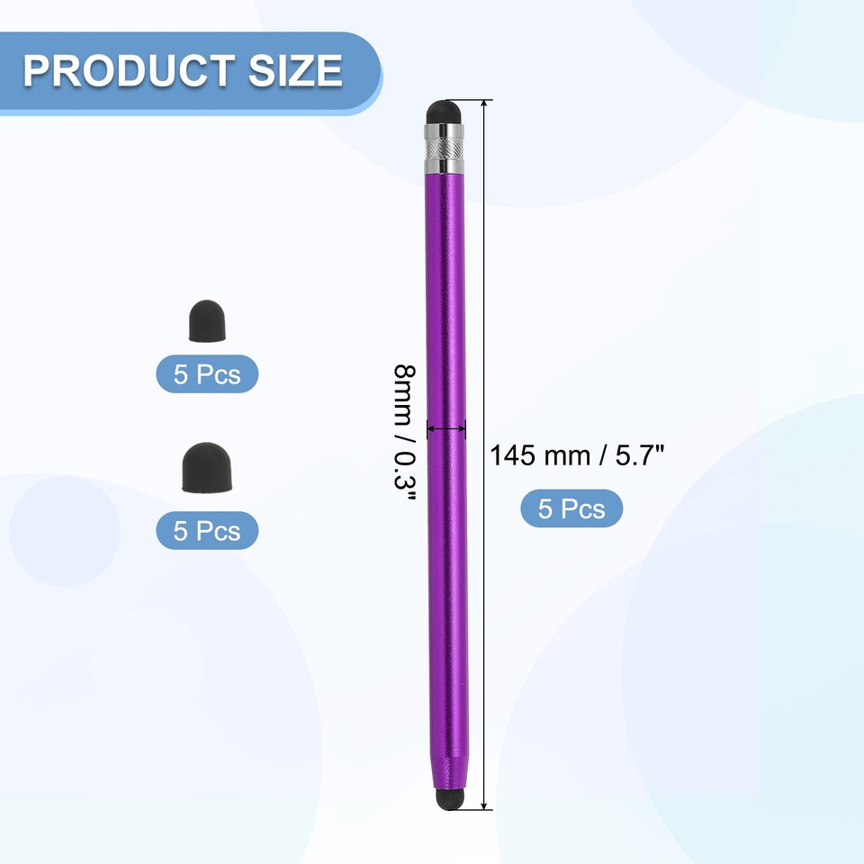 5 Pcs Stylus Pens for Touch Screens, 2 in 1 Universal Capacitive Stylus ...