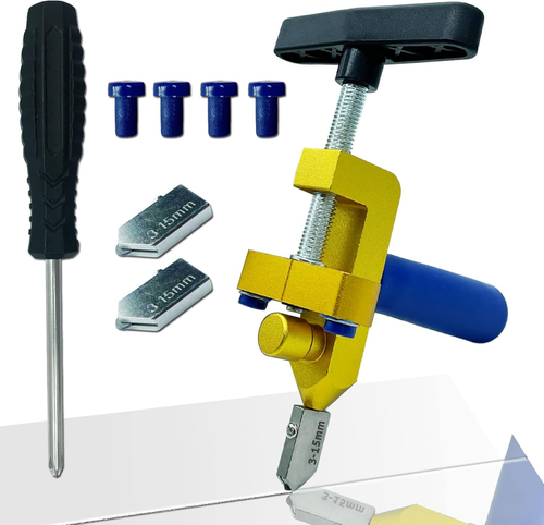 Glass Cutter Hand Tool, Manual Tile Cutter, 2 in 1 Glass Cutting Tool ...
