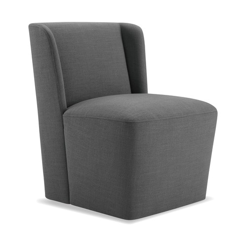 Dining Chairs with Casters No Assembly Upholstered Wingback Single Sofa ...