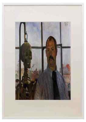 Corinth Lovis Self Portrait with Skeleton A3 A4 Framed Print Picture ...
