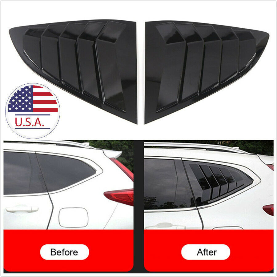 Car Rear Window Shutters Louvers Blinds Cover Trim Black For 2017-2020 ...