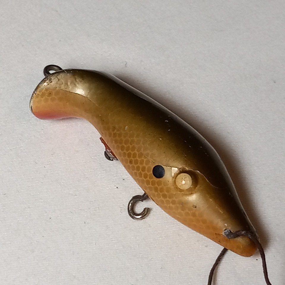 Vintage 40s Paw Paw Crawfish Crawdad Wood Body Fishing Lure Tough Shad ...