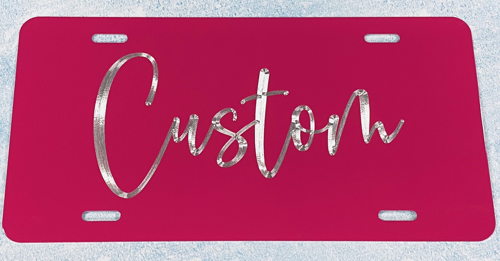 Engraved Custom Personalized Your Name PINK Car Tag Diamond Etched ...