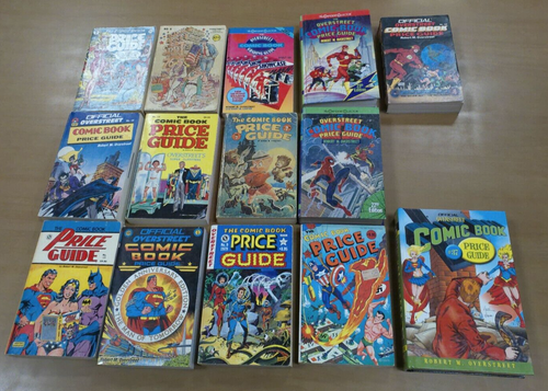 Comic Book Price Guide Lot (14 books) Hardcover + Pbk mix , lists ...
