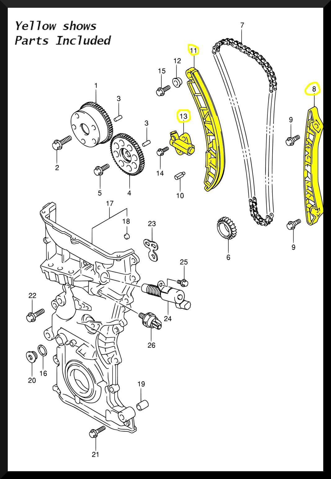 ORIGINAL SUZUKI TIMING CHAIN TENSOR KIT FOR GRAND VITARA, KIZASHI & SX4 ...