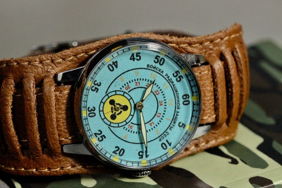 Wristwatch Soviet style "Radiation troops" blue dial | eBay