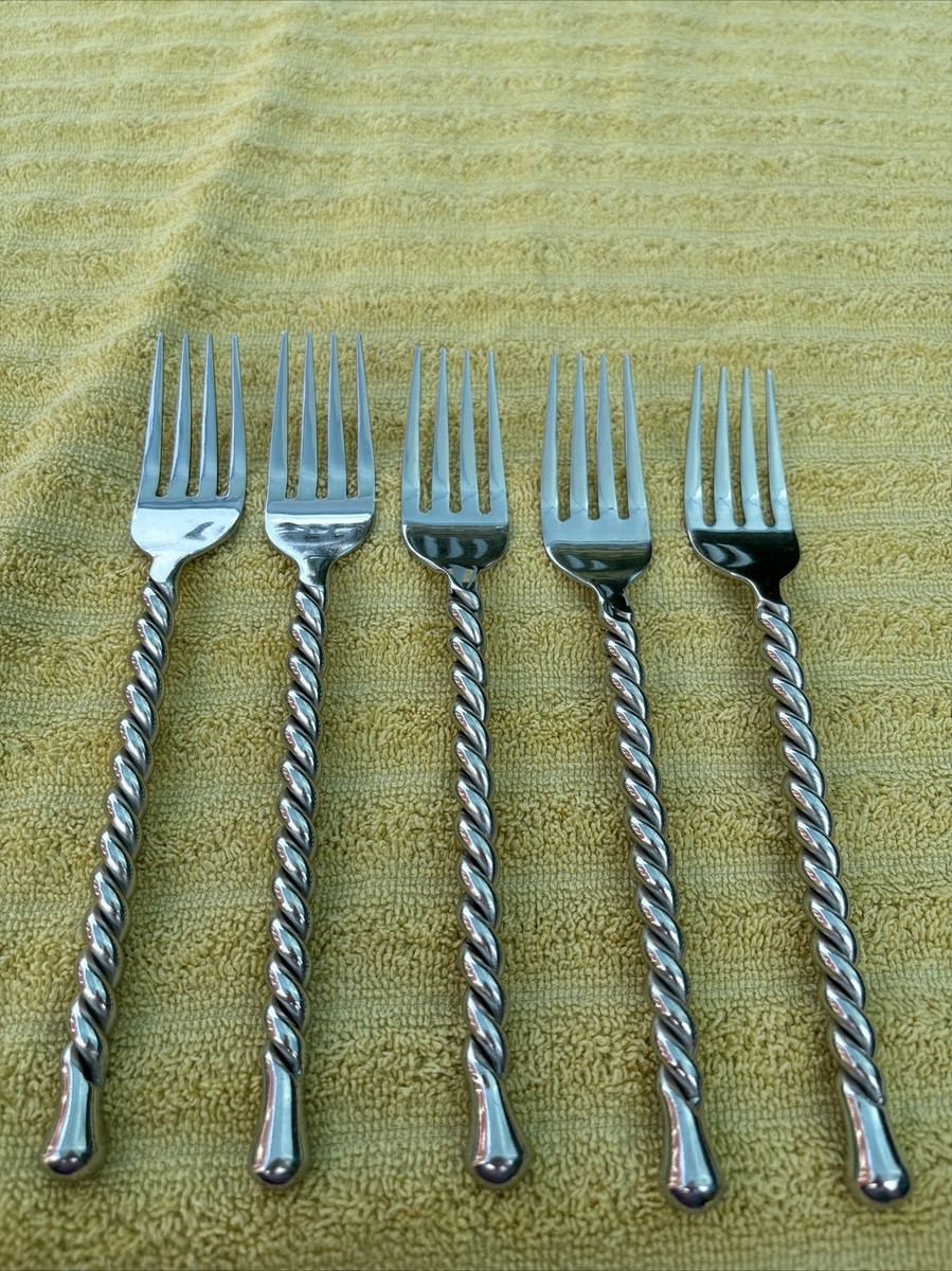 Stainless Steel Fondue Set Gourmet Settings Twist Cocktail Forks (Set ...