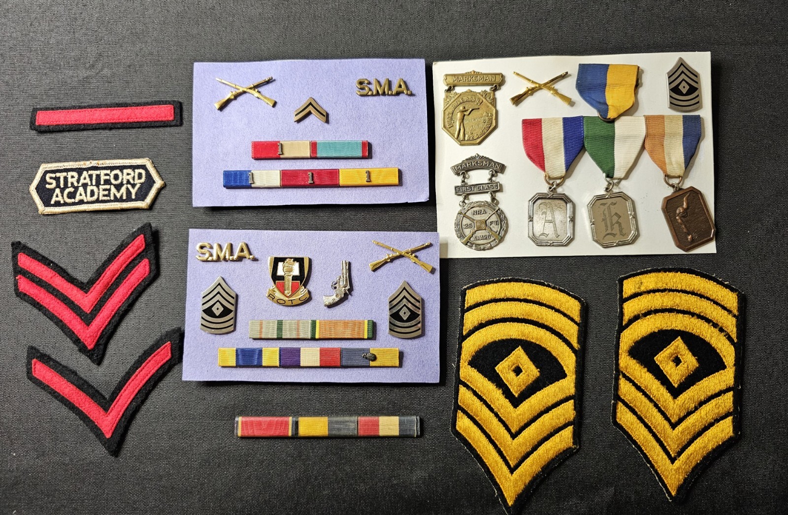 Lot of Vintage Military Stratford Academy Pins Medals Patches Pins ...