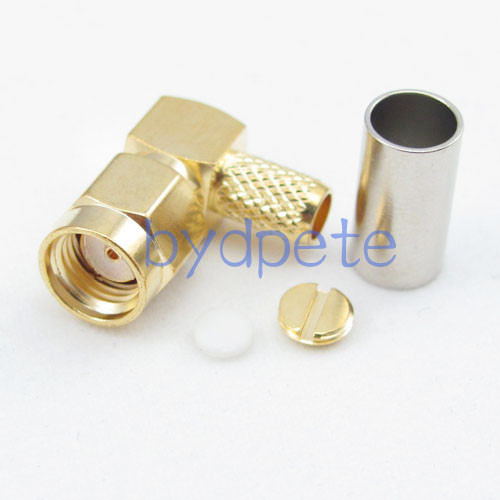 RP-SMA male right angle female pin RF Connector crimp RG58 RG142 RG400 ...