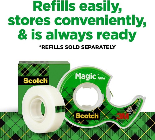 Scotch Magic Tape 3 Rolls Invisible Clear 3/4x300 Inches Repair Tape | eBay