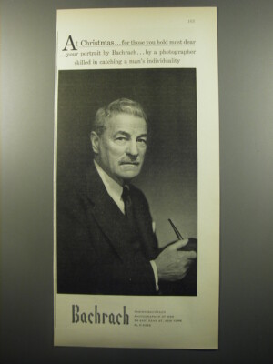1950 Fabian Bachrach Photographer Ad - At Christmas for those you hold ...
