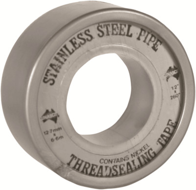 Unasco THREAD SEALING TAPES 12mmx6.5m For Stainless Steel Pipe SILVER ...