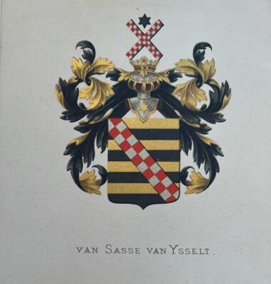 Heraldic coat of arm of the Van Sasse van Ysselt family, family crest ...