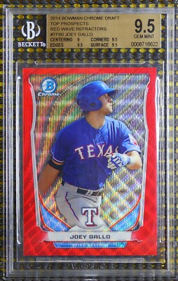 JOEY GALLO - 2014 BOWMAN CHROME DRAFT TOP PROSPECTS RED WAVE REFRACTOR ...
