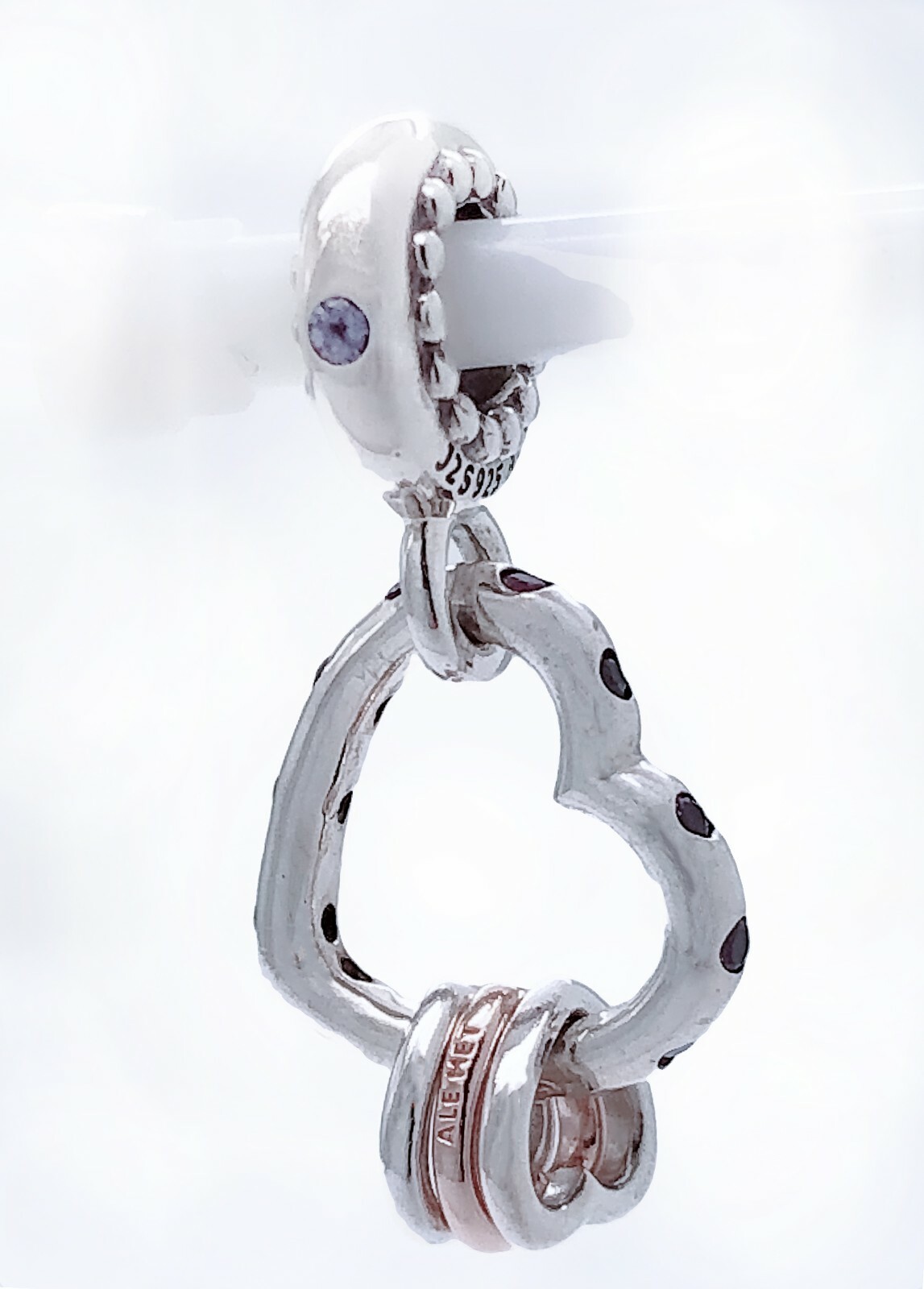 NEW PANDORA Rose 14k Gold Heart Full of Hearts Charm Dangle Pendant ...