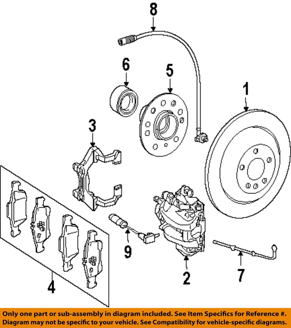 MERCEDES OEM 06-12 GL320 Rear Suspension Brake Components-Abs Sensor ...