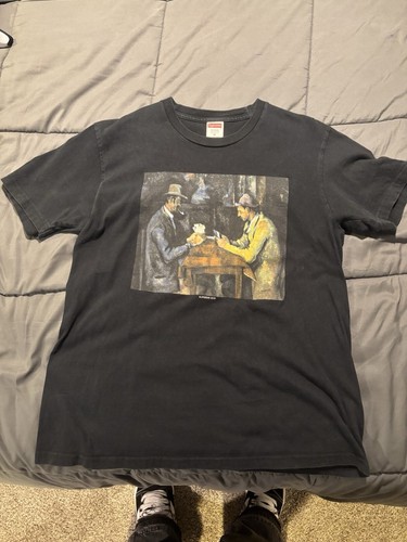SUPREME CARDS Tee Medium Black 2018 T-SHIRT The Card Players by Paul ...