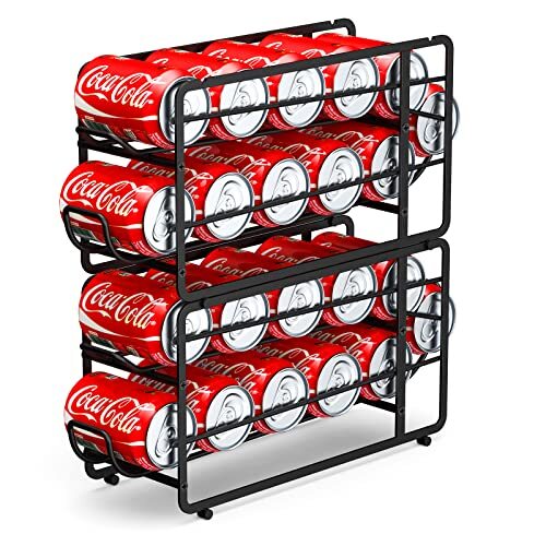 Soda Can Organizer Storage Rack 2 Pack Stackable Beverage Soda Can ...