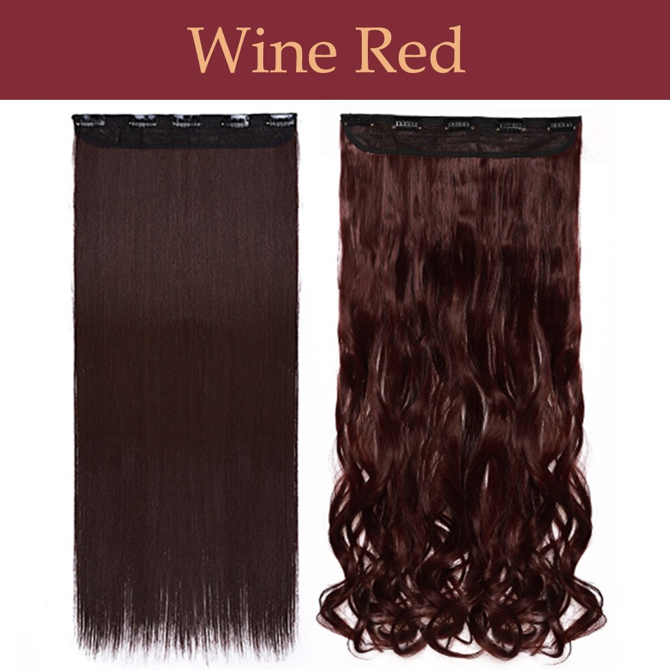 One Piece Clip in Half Full Head Hair Extensions Look Like Human Heat ...