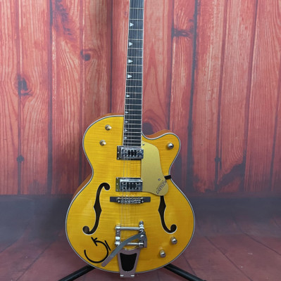 Custom Hollow Body L5 Electric Guitar Yellow Flamed Maple Top Archtop ...