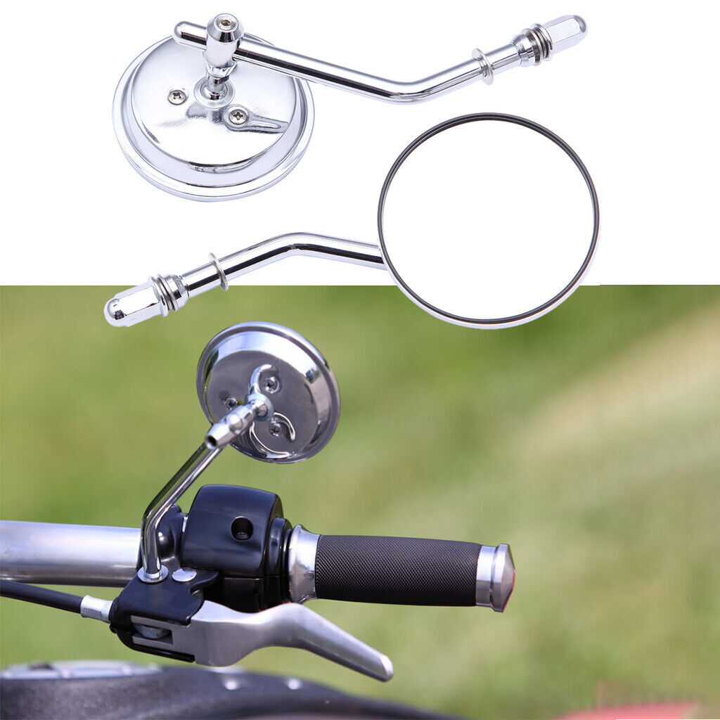 Chrome Round Motorcycle Mirrors For Harley Dyna Street Glide Road King ...