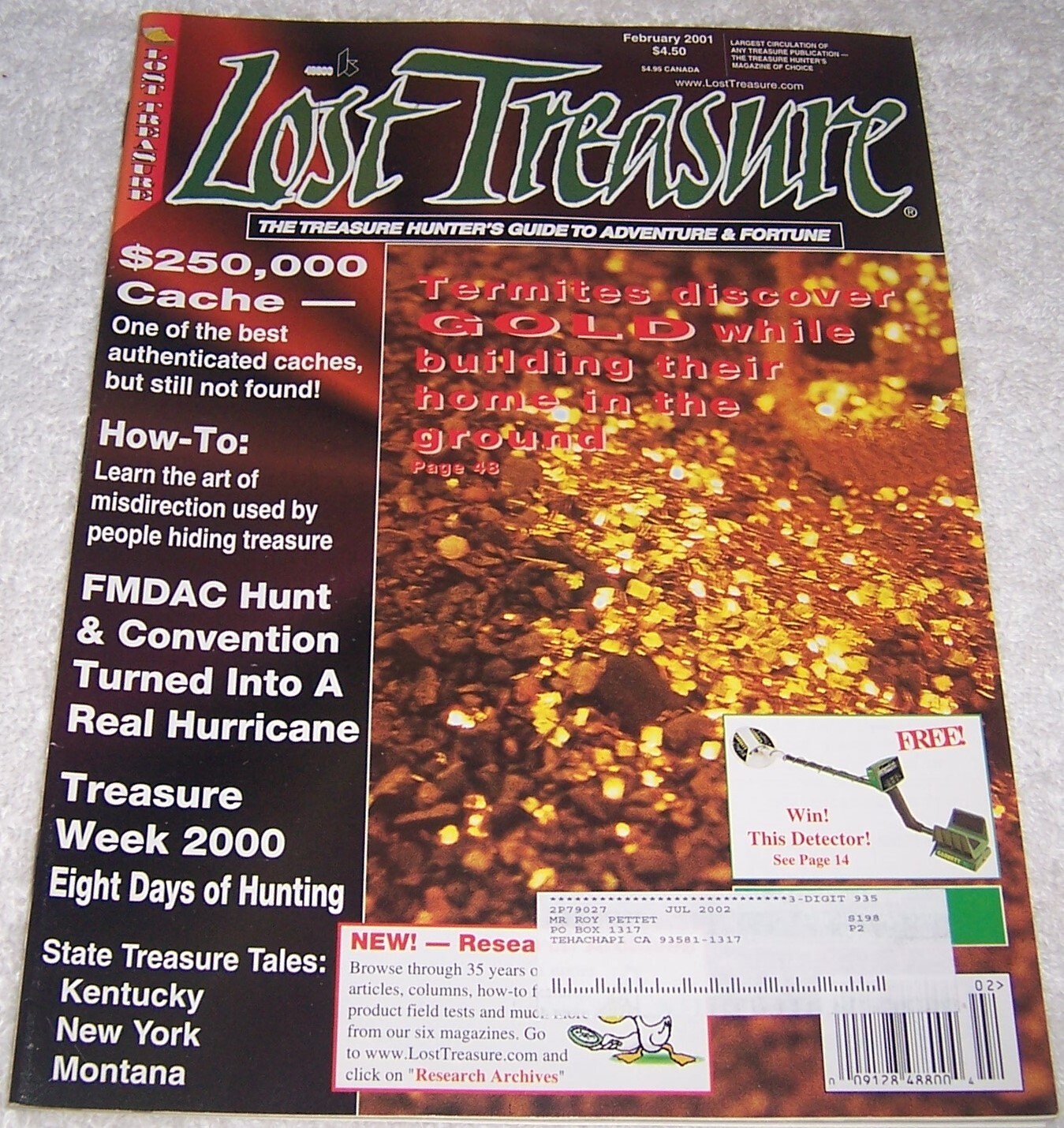 Lost Treasure Magazine February 2001 Gold | eBay
