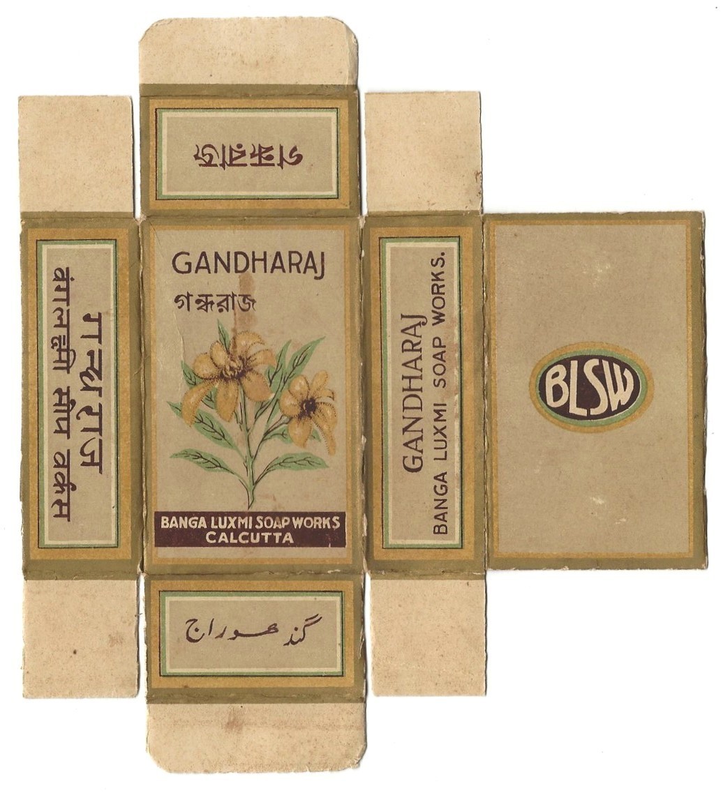 India vintage Banga Laxmi Soap Works Calcutta GANDHARAJ TOILET SOAP box ...