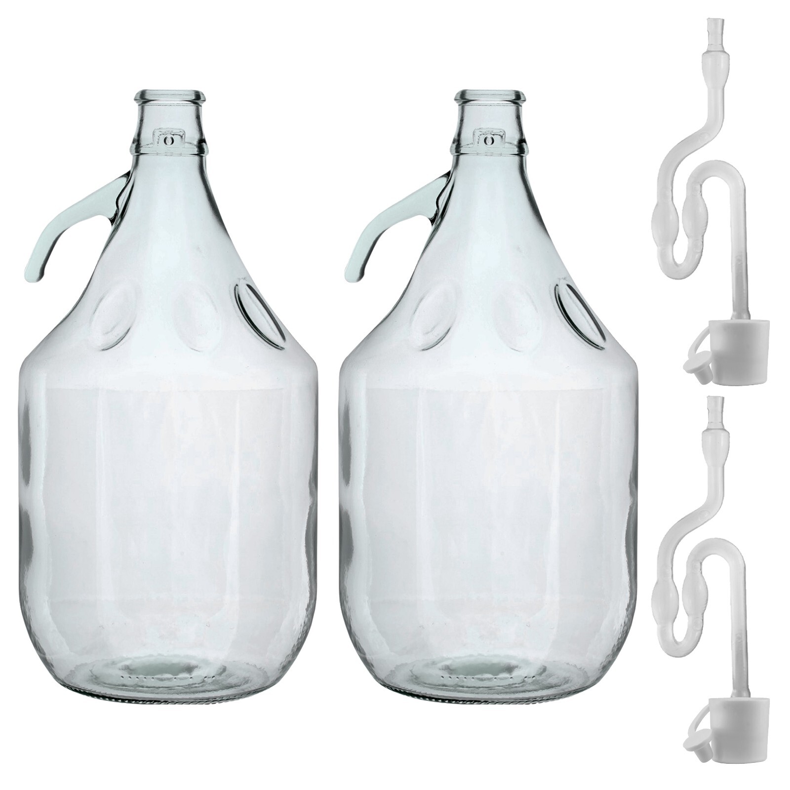 Home brew pack of two 5L glass demijohn with cap & airlock, Wine Making ...