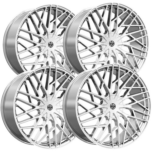 (Set of 4) Massiv 925 Executive 22x9 5x4.5"/5x120 +40mm Chrome Wheels ...