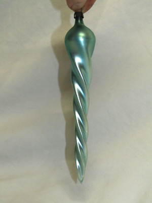 West German Antique Blue Glass Spiral Icicle Vintage Christmas Ornament ...