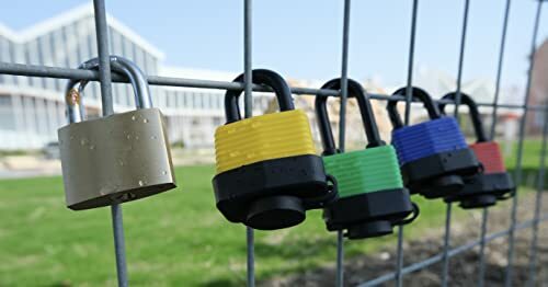 Colored Waterproof Padlocks Heavy Duty Laminated Steel Body with Red ...